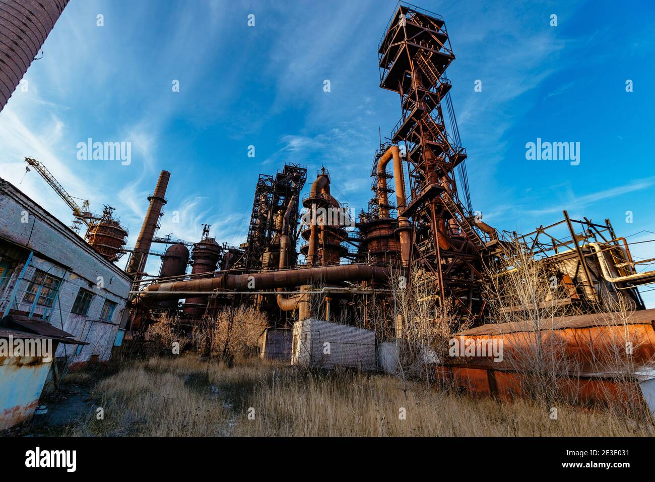 Metallurgical plant with the blast furnace equipment Stock Photo - Alamy