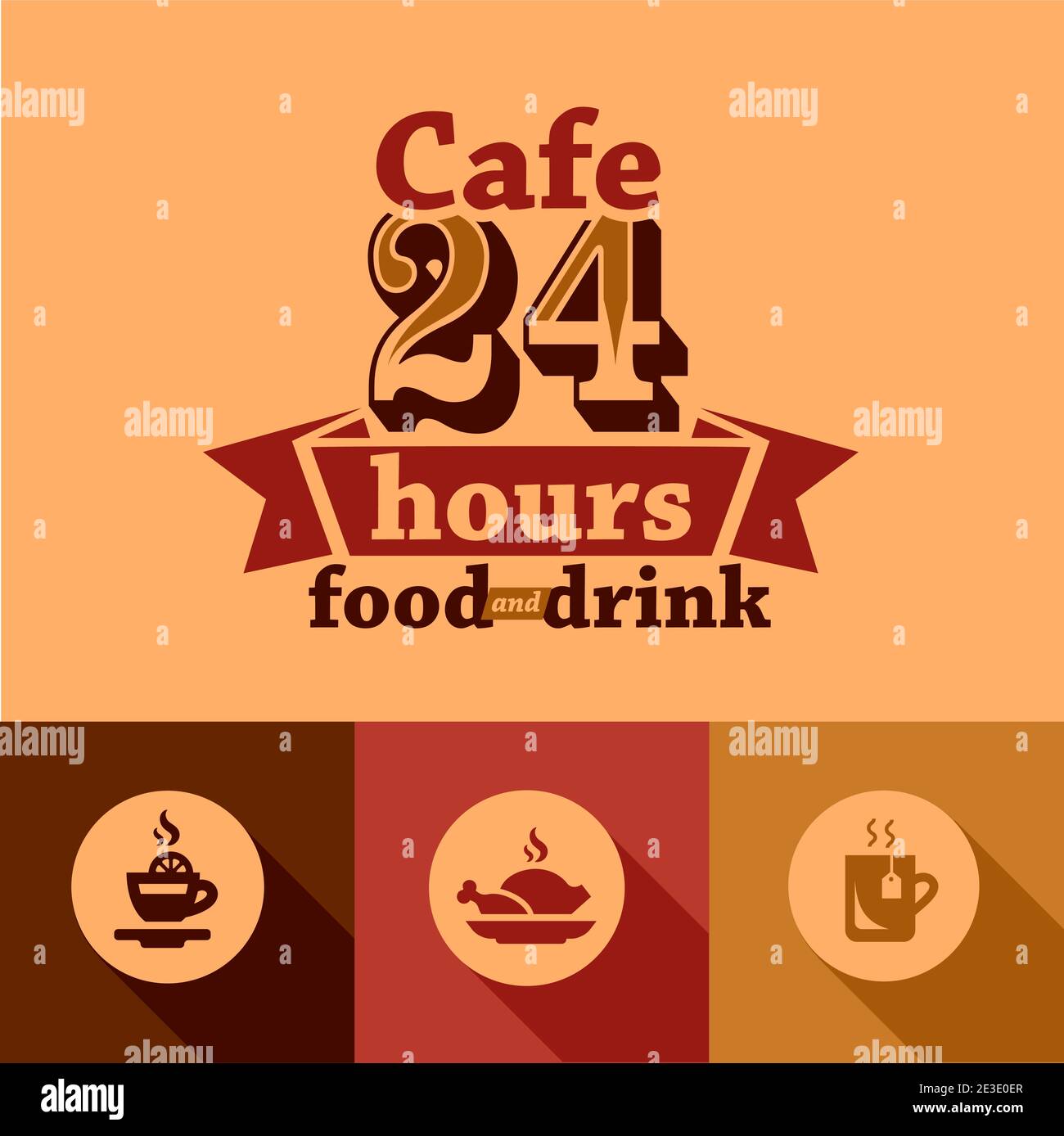 Illustration of Cafe Labels in Flat Design Style Stock Vector Image ...