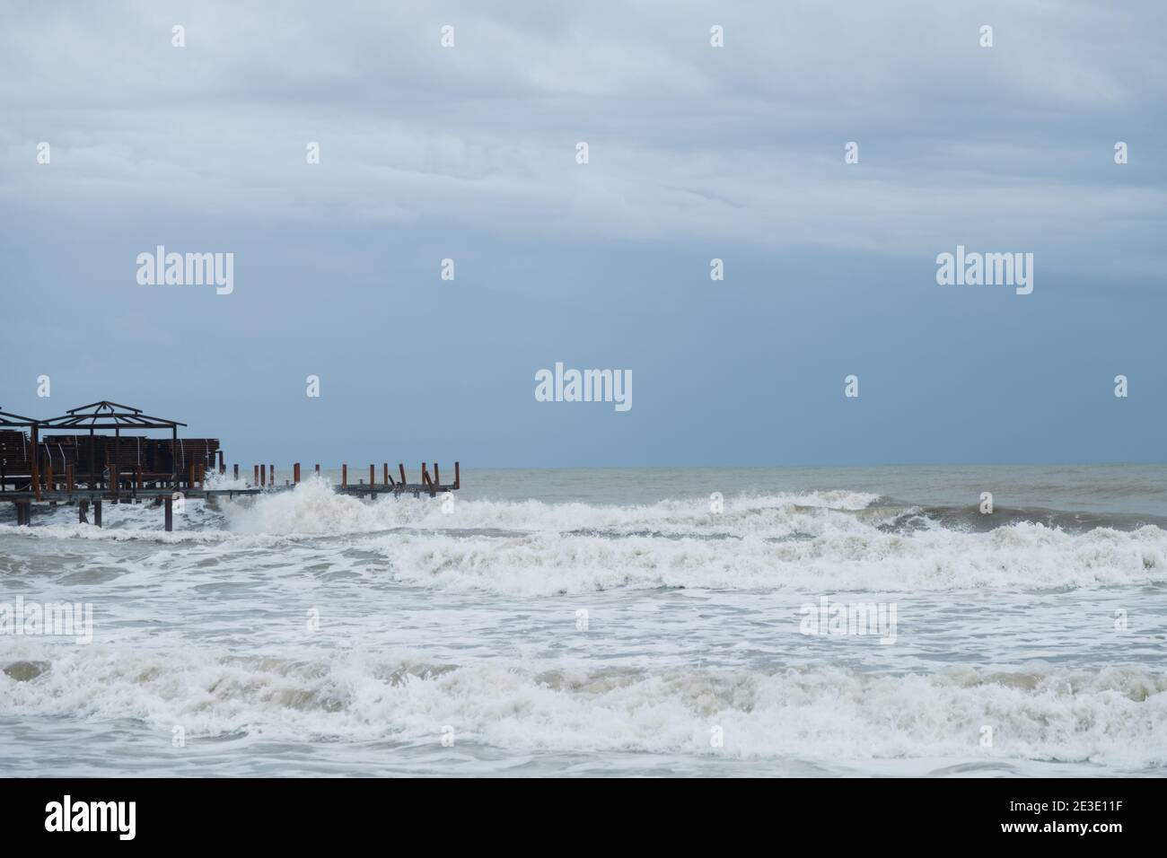 Storm on sea during bad weather. Nature power landscape Stock Photo - Alamy