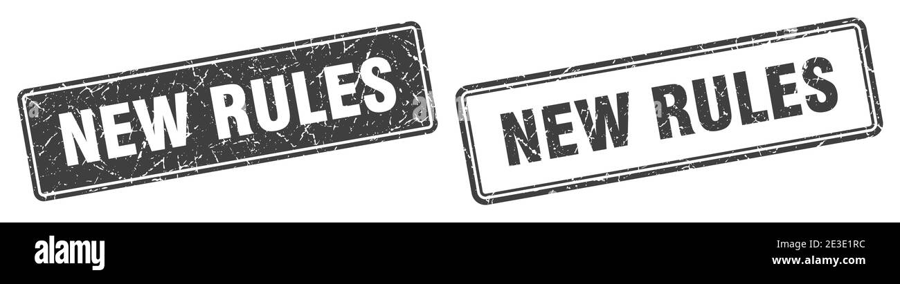 new rules square stamp. new rules grunge sign set Stock Vector Image ...
