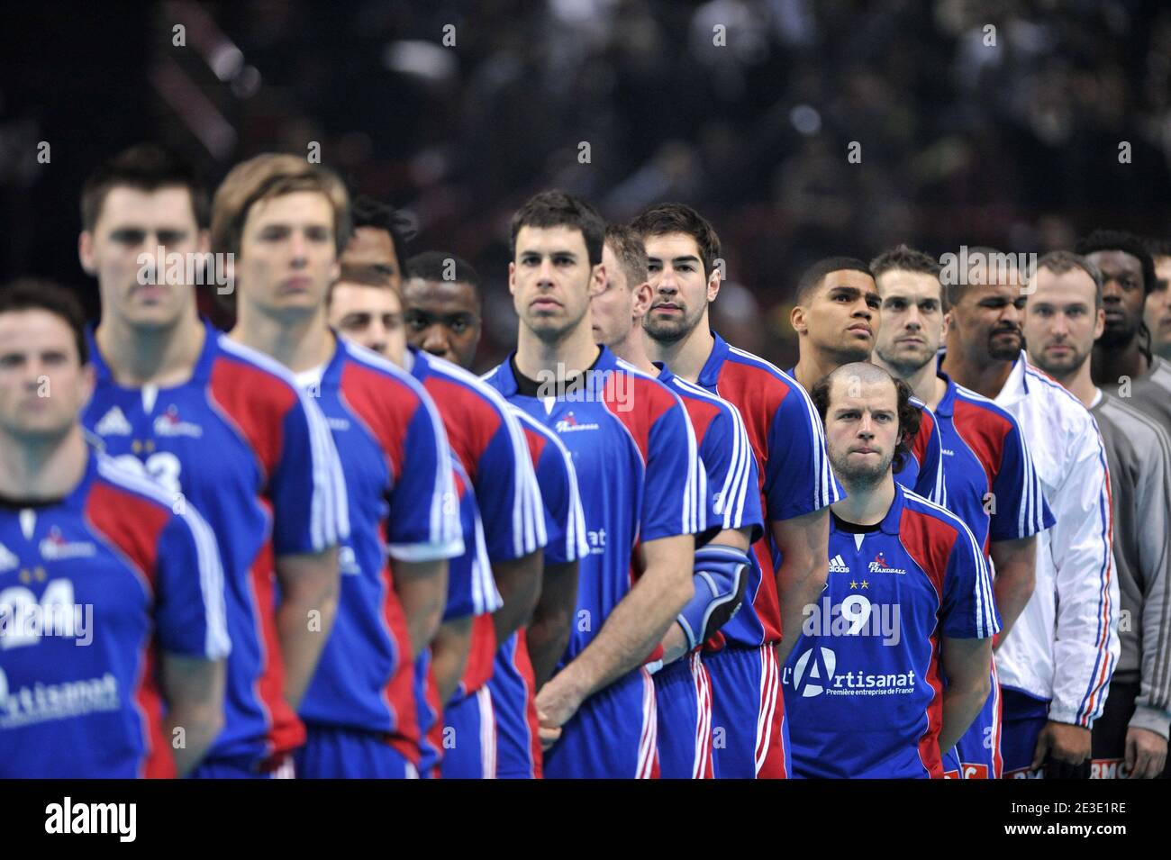 French Team poses before the Paris' Handball tournament final match ...