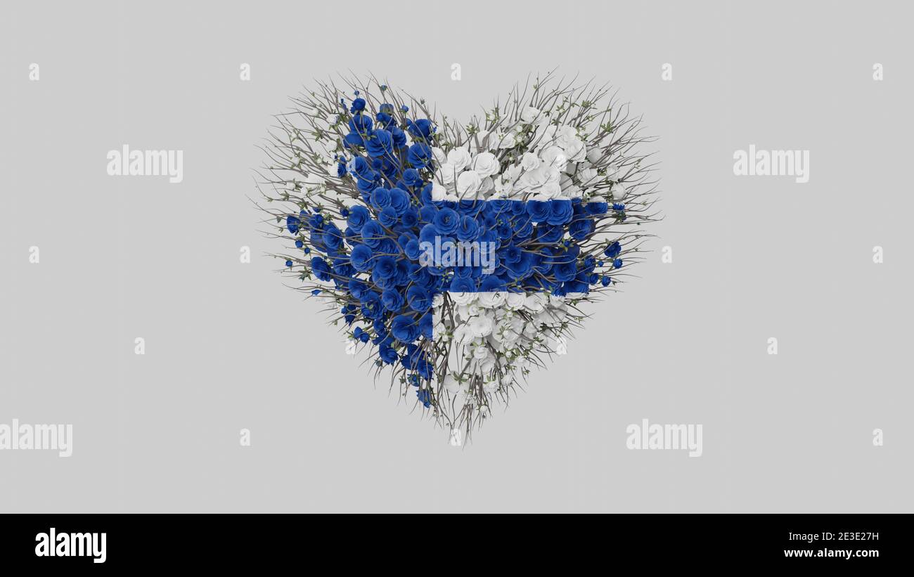 Finland National Day. Independence Day. December 6. Heart shape made ...