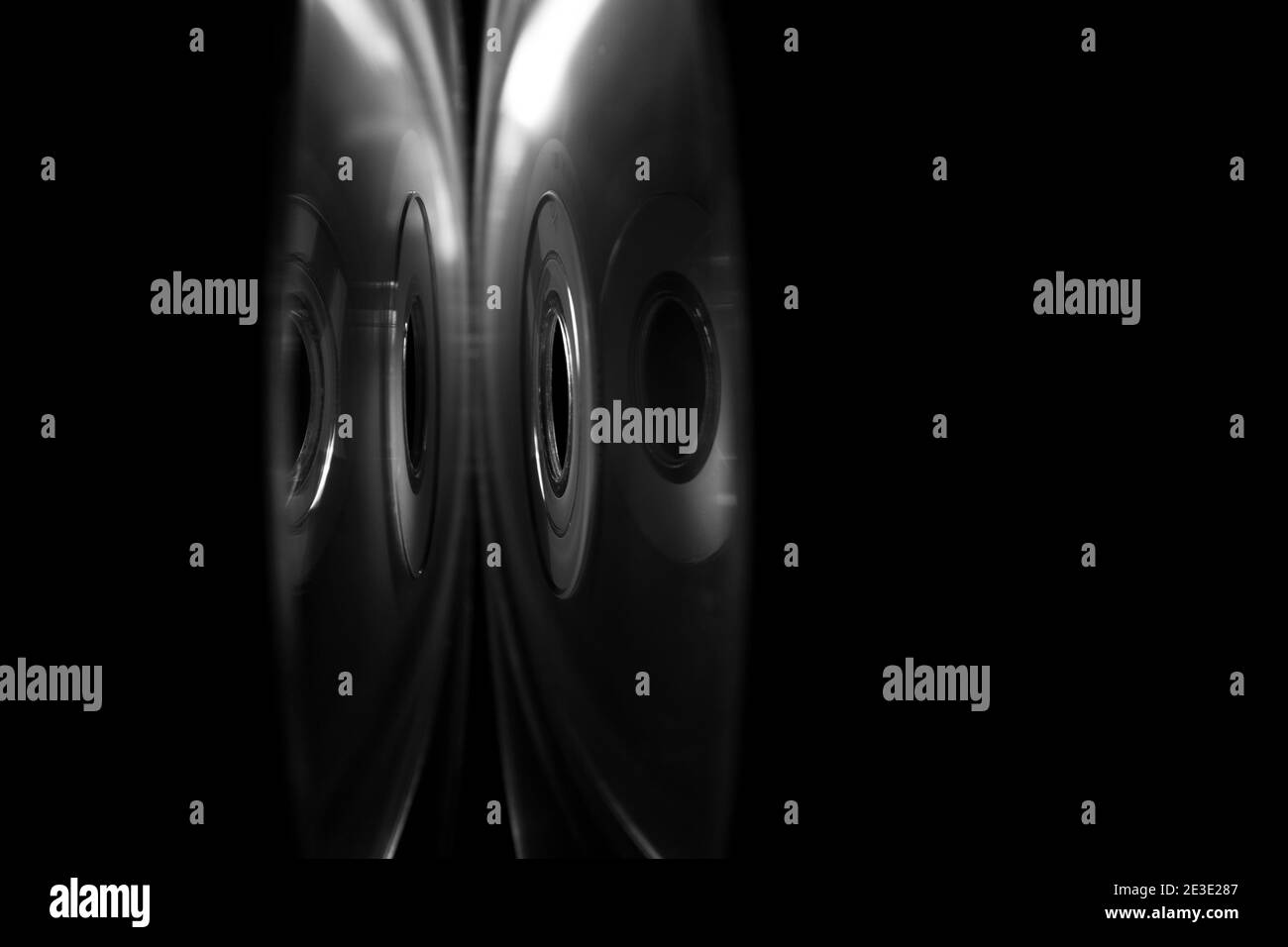 compact-discs on a black background Stock Photo - Alamy