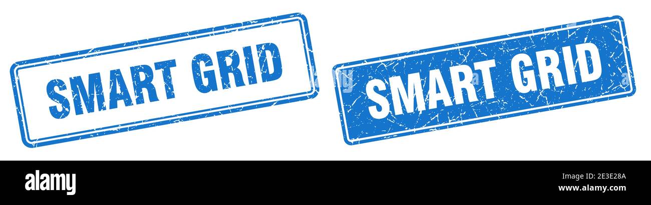 smart grid square stamp. smart grid grunge sign set Stock Vector Image ...