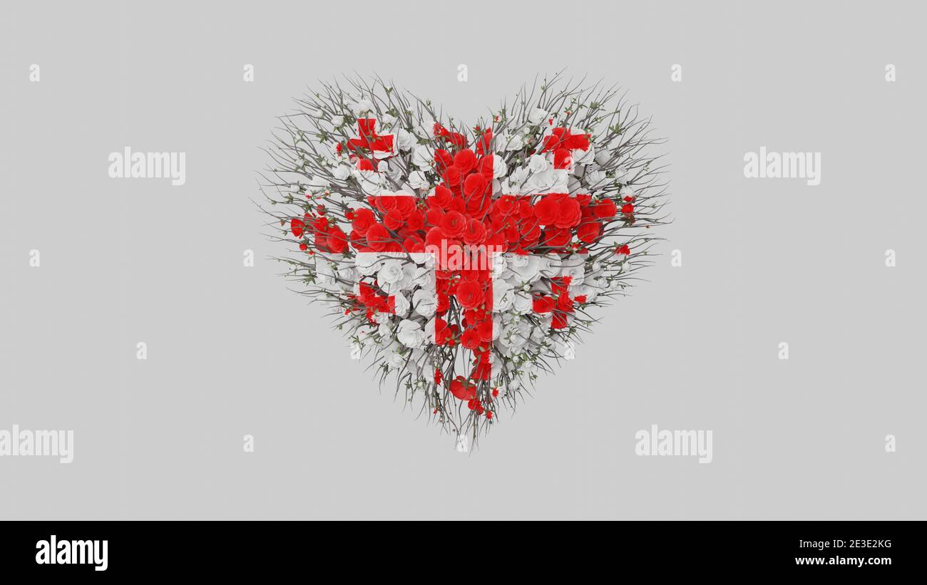 Georgia National Day. Independence Day. May 26. Heart shape made out of ...