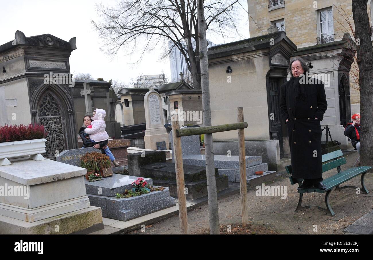 Gonzague Saint-Bris attending the funeral of Georges Cravenne who died ...