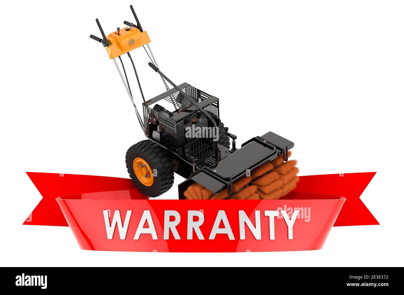 Snow Sweeper Power Brush Broom Industrial warranty concept. 3D ...