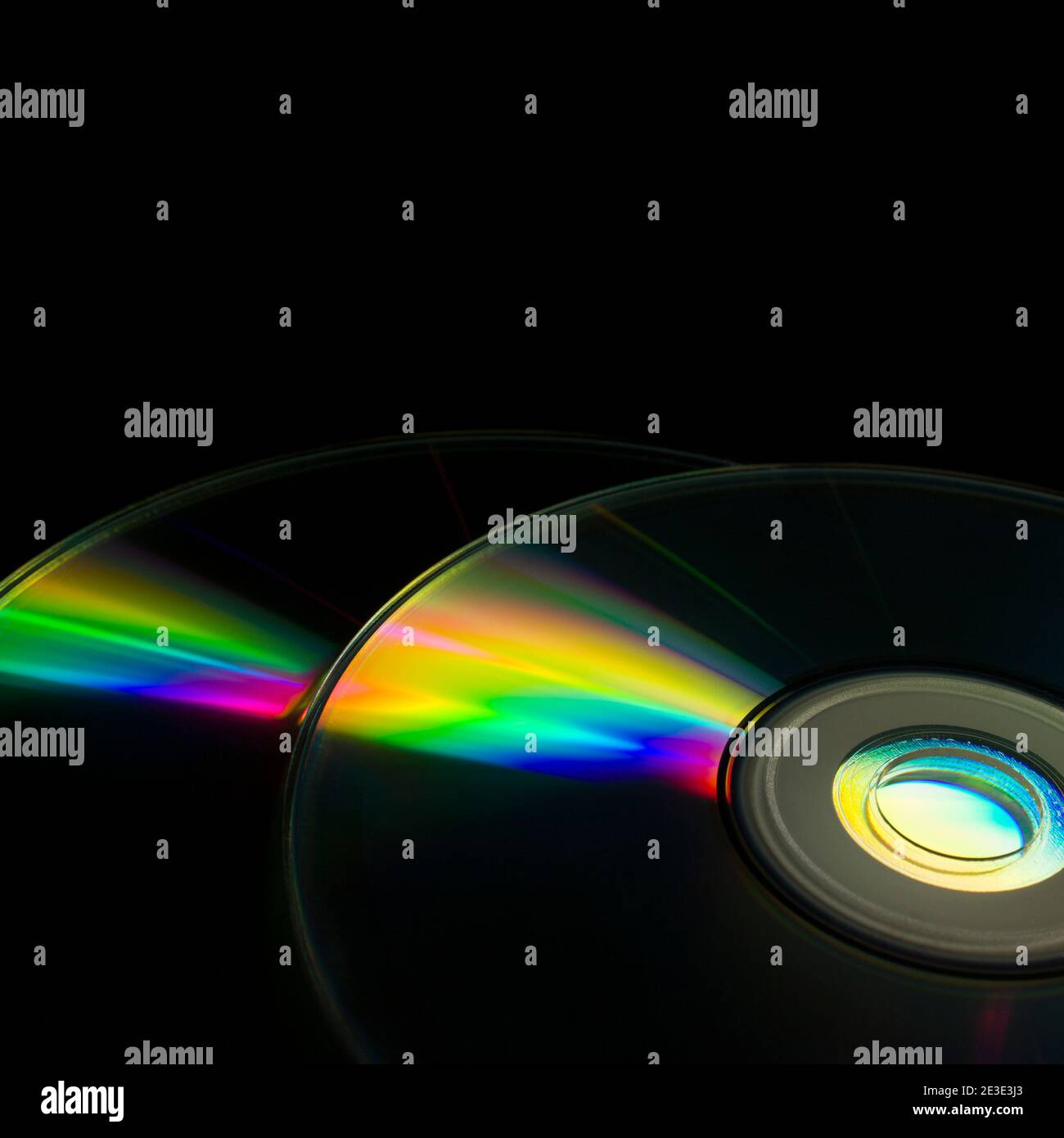 compact-discs on a black background Stock Photo - Alamy