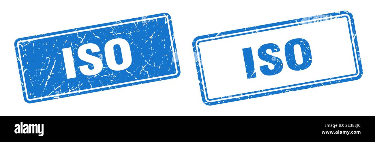 iso square stamp. iso grunge sign set Stock Vector Image & Art - Alamy