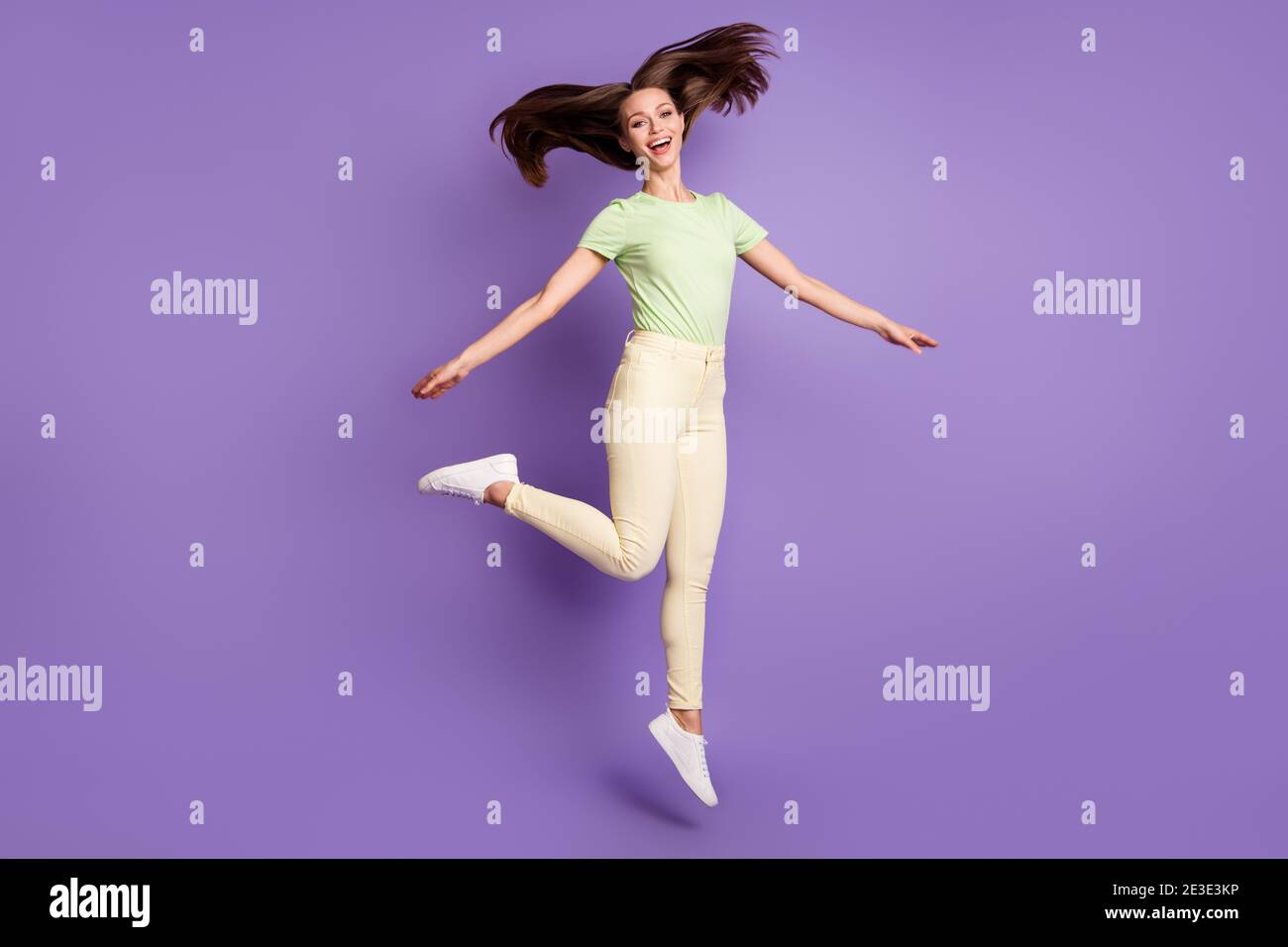 Full length body size view of her she nice attractive lovely pretty ...