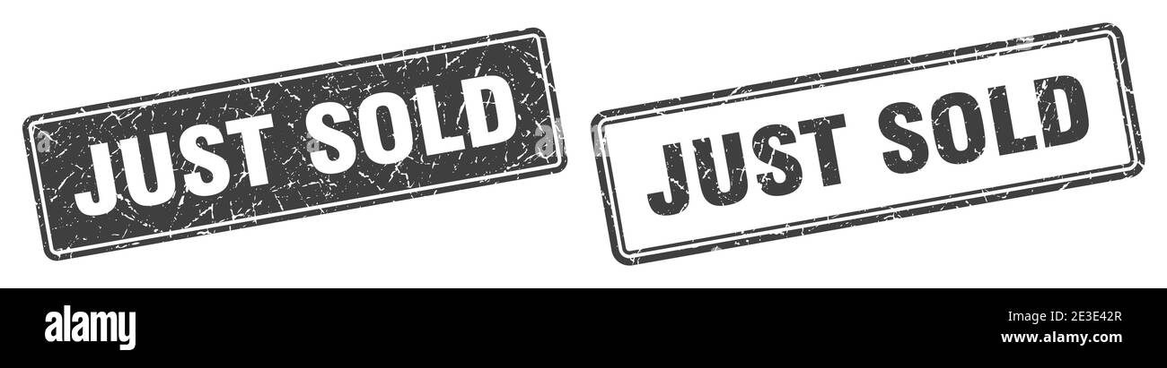 just sold square stamp. just sold grunge sign set Stock Vector Image ...