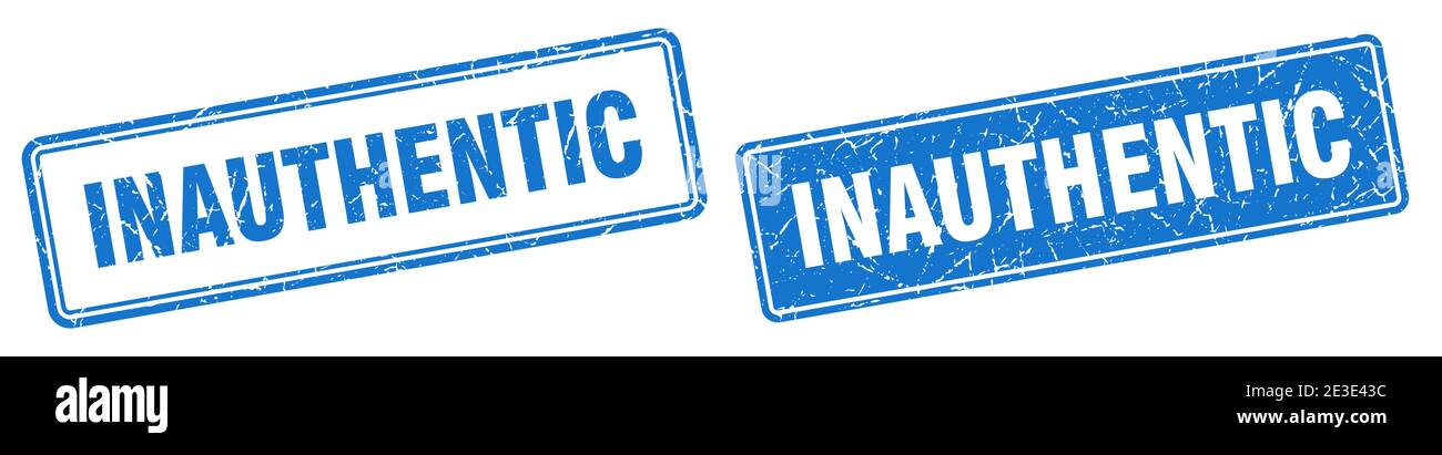 inauthentic square stamp. inauthentic grunge sign set Stock Vector ...