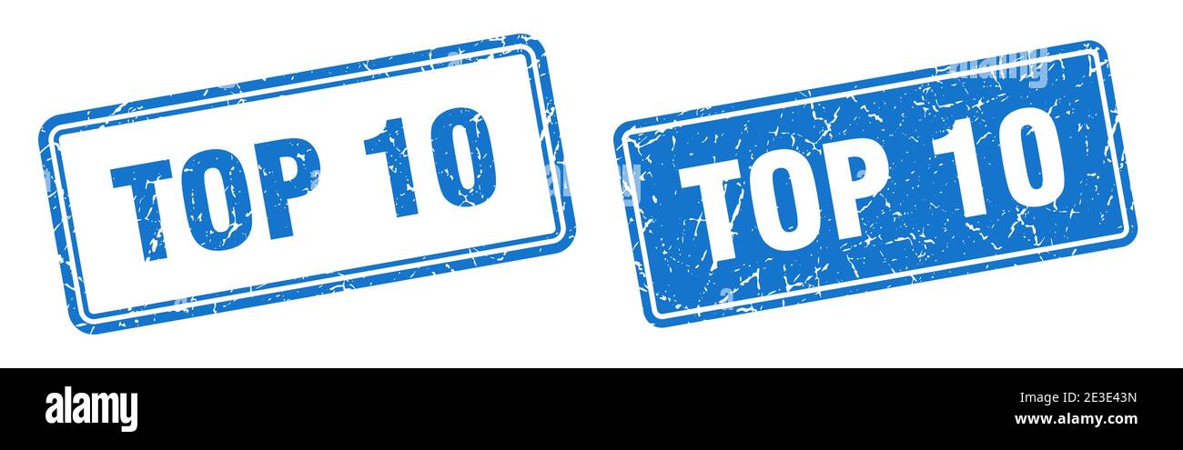 top 10 square stamp. top 10 grunge sign set Stock Vector Image & Art ...