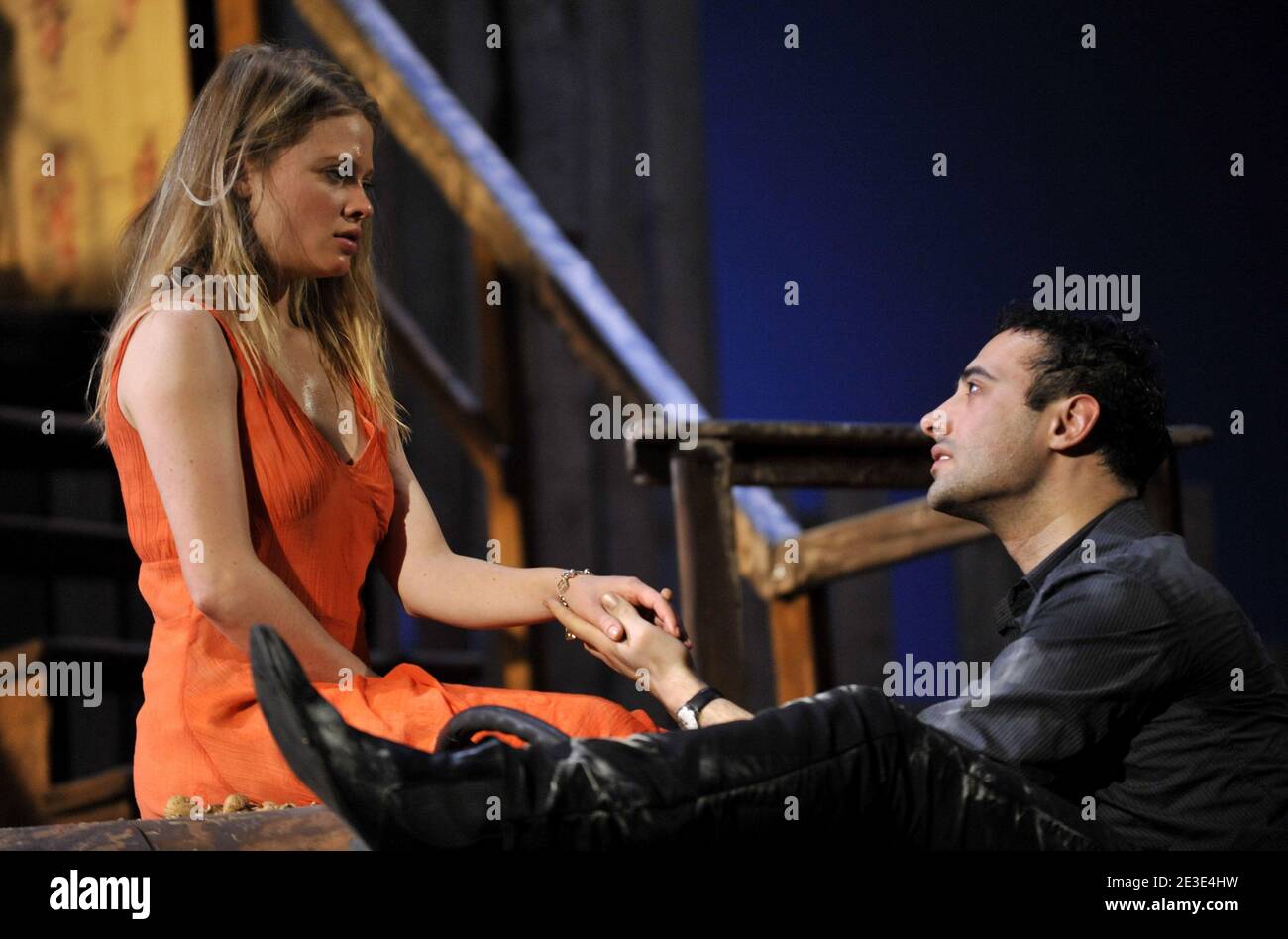 French actress Melanie Thierry and Xavier Gallais perform during the ...
