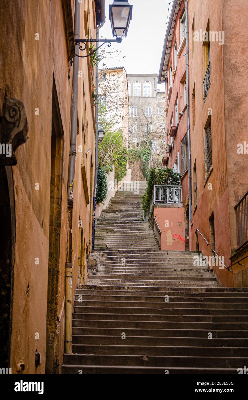 Street in Lyon, France Stock Photo - Alamy