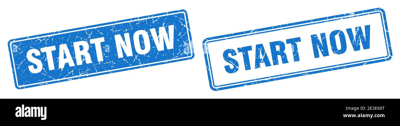 start now square stamp. start now grunge sign set Stock Vector Image ...