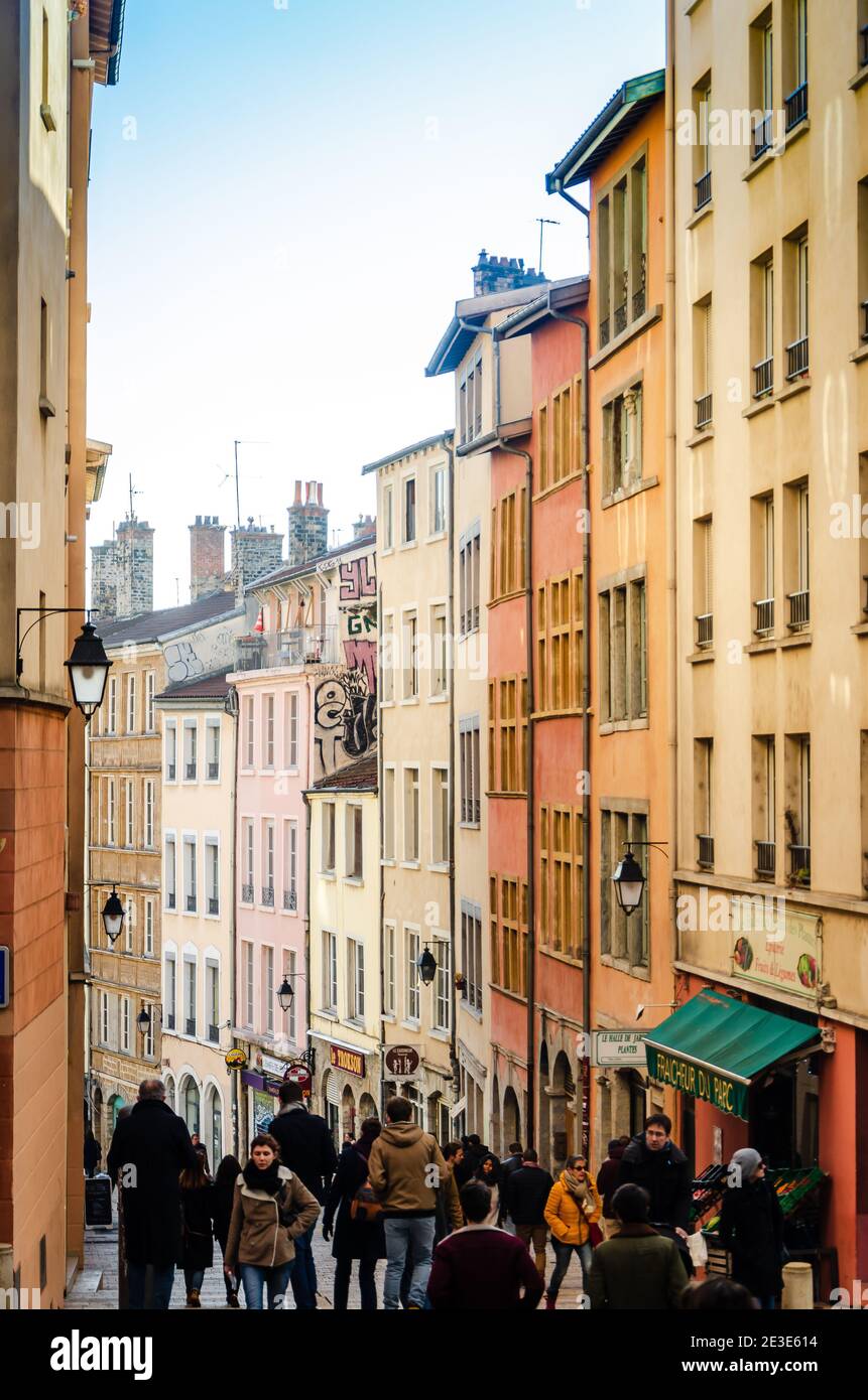The houses in Lyon, France Stock Photo - Alamy
