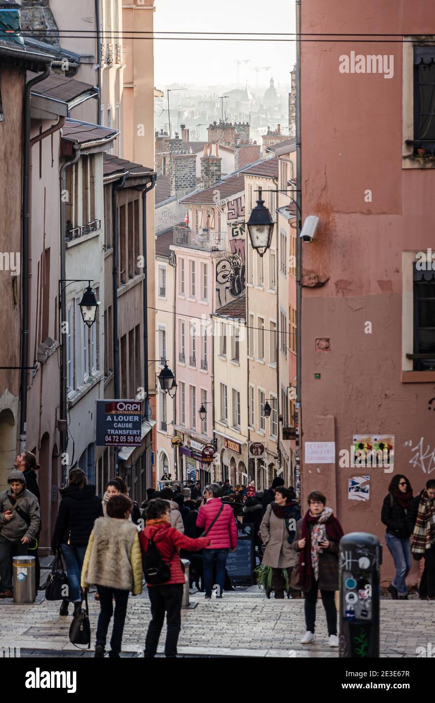 The houses in Lyon, France Stock Photo - Alamy