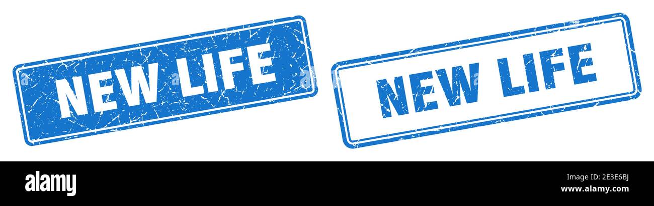 new life square stamp. new life grunge sign set Stock Vector Image ...