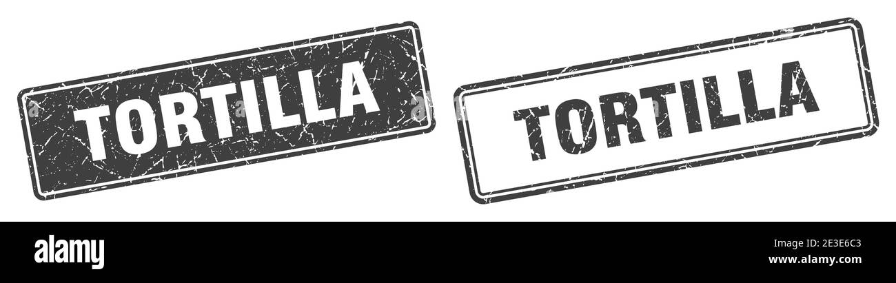 tortilla square stamp. tortilla grunge sign set Stock Vector Image ...