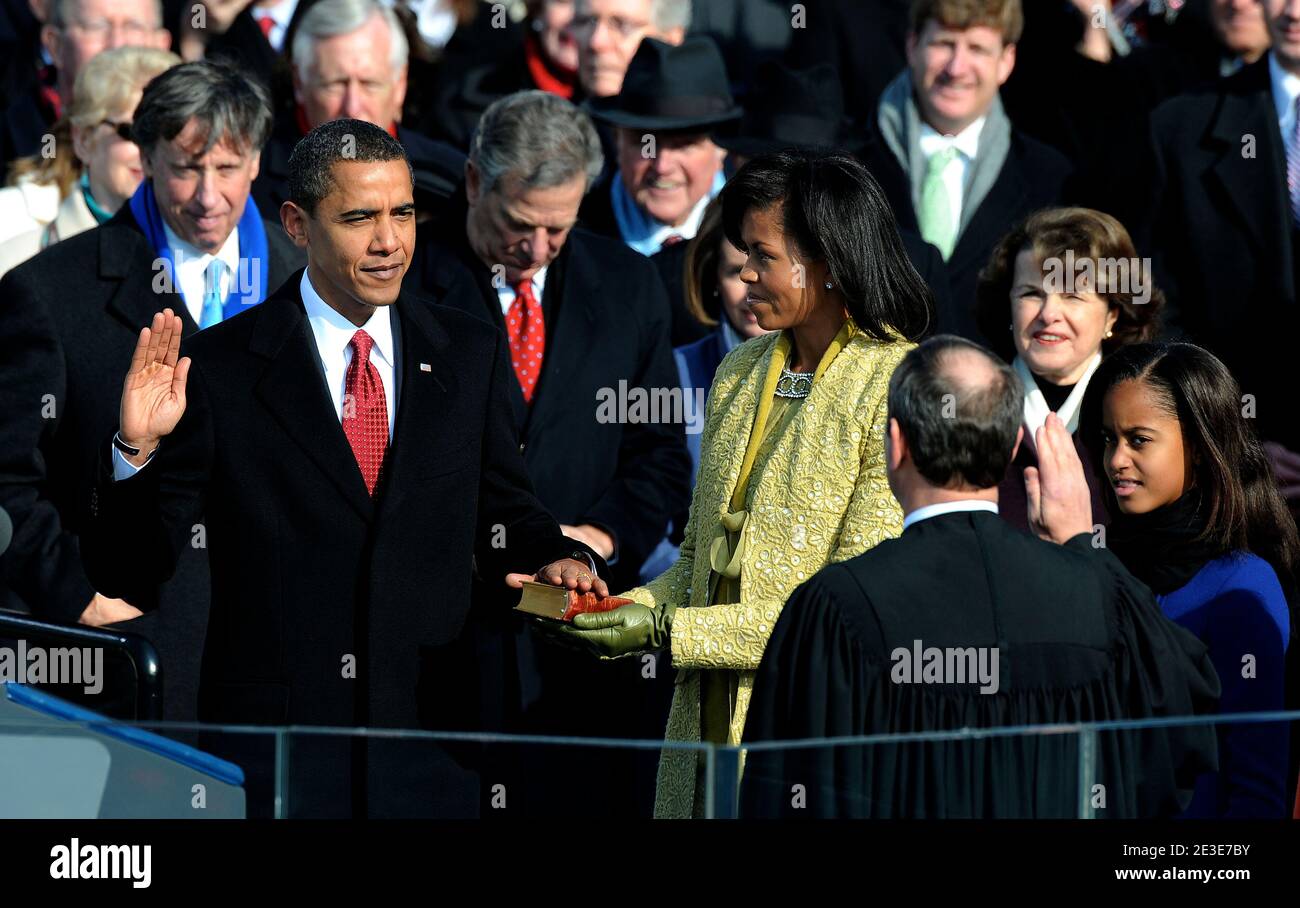 U.S. President - Elect Barack Obama takes the Oath of Office from ...