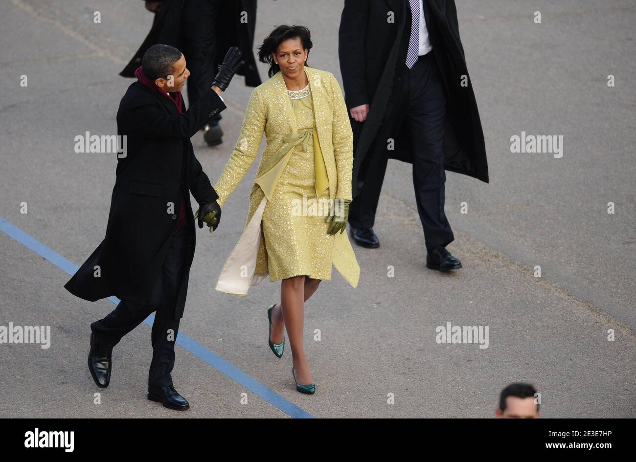 US President Barack Obama and First Lady Michelle Obama walk the ...