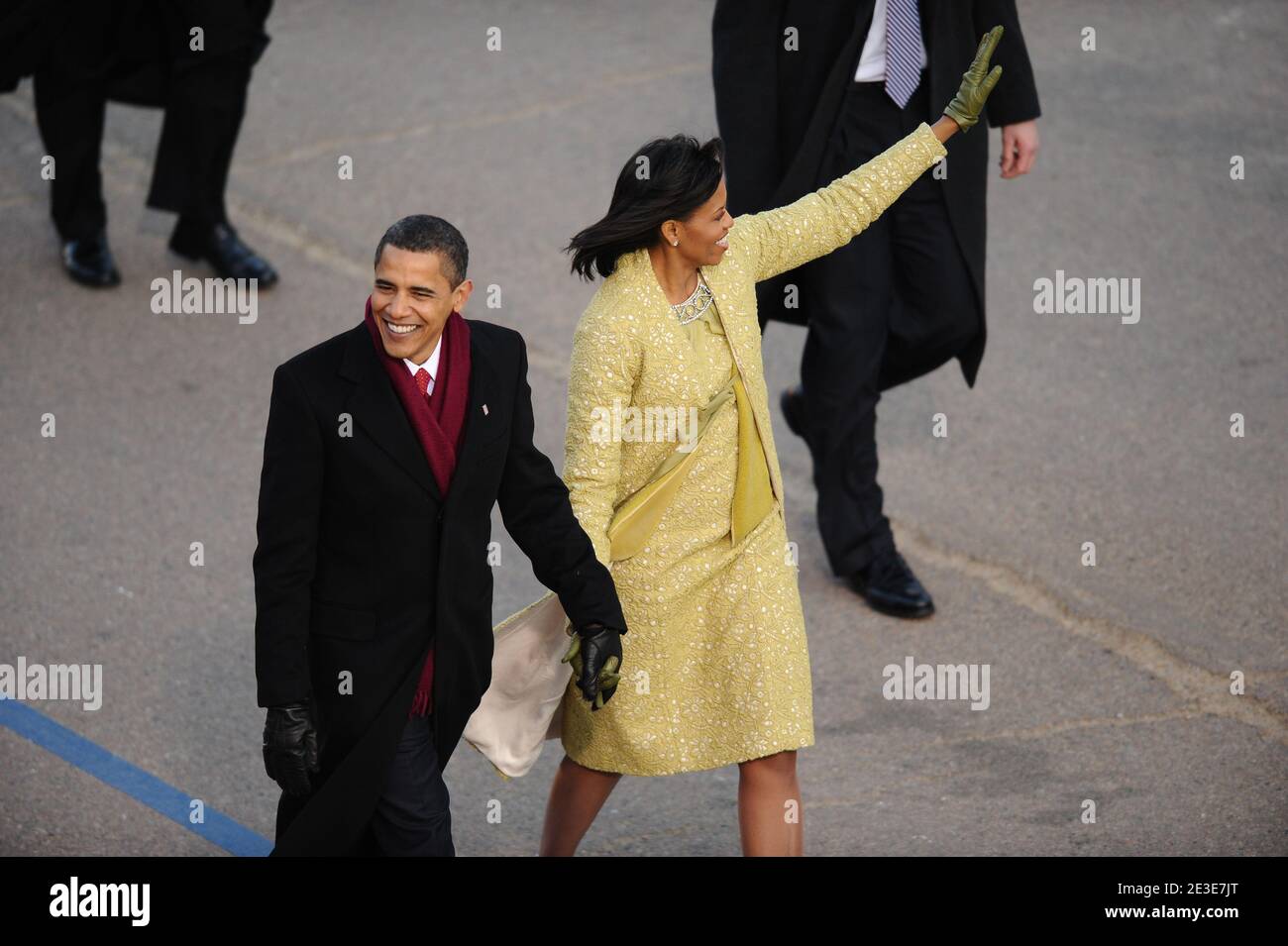 US President Barack Obama and First Lady Michelle Obama walk the ...