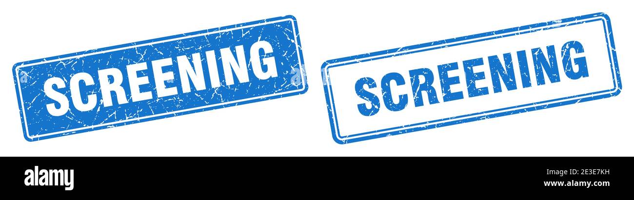 screening square stamp. screening grunge sign set Stock Vector Image ...