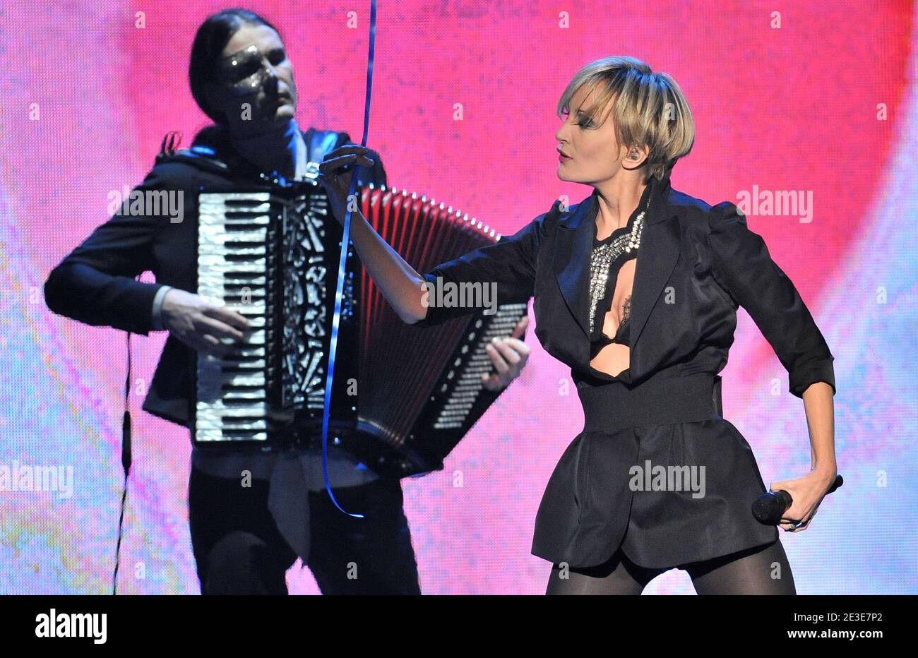 French singer Patricia Kaas performs live on stage with her band at the ...