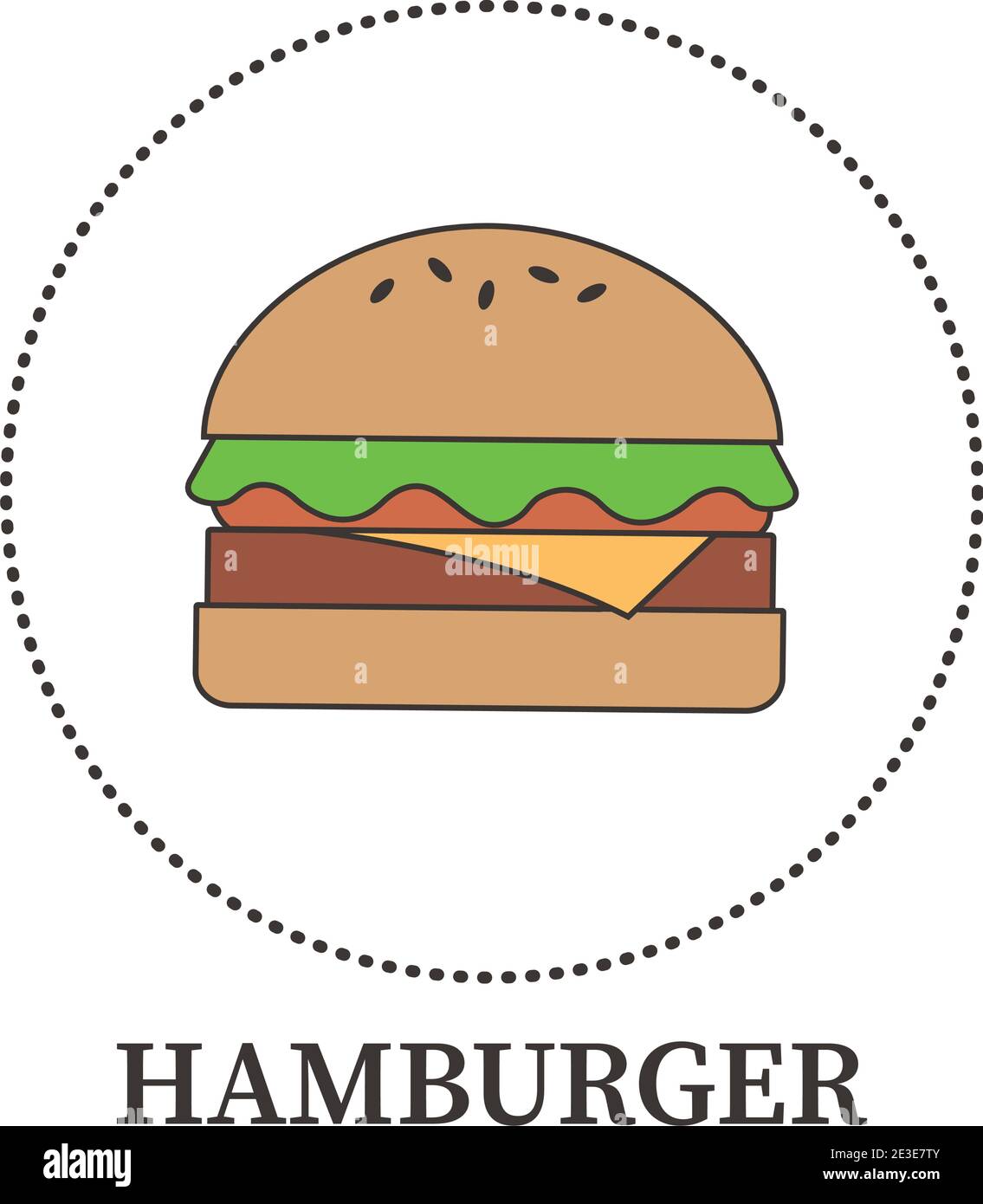 Abstract big hamburger on white background - Vector illustration Stock ...