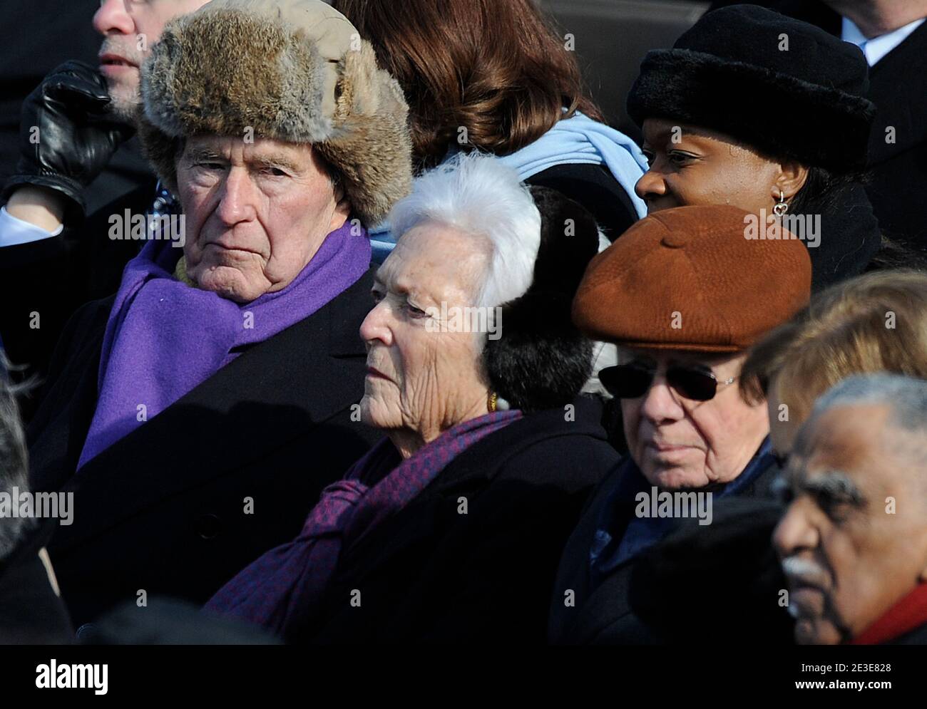 Former Presidents George H.W. Bush, Jimmy Carter and former First Lady ...