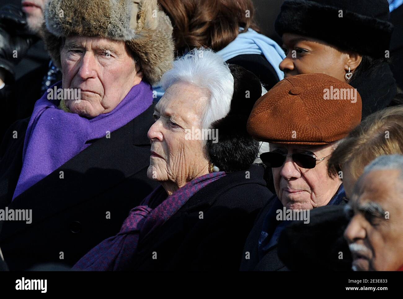 Former Presidents George H.W. Bush, Jimmy Carter and former First Lady ...
