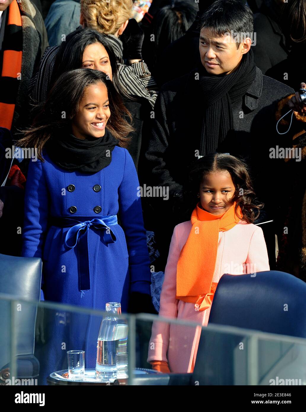 Sasha Obama and Malia Obama attend their father President Barack Obama ...