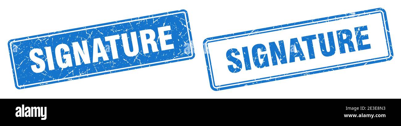 signature square stamp. signature grunge sign set Stock Vector Image ...