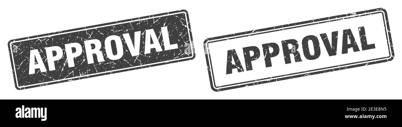 approval square stamp. approval grunge sign set Stock Vector Image ...