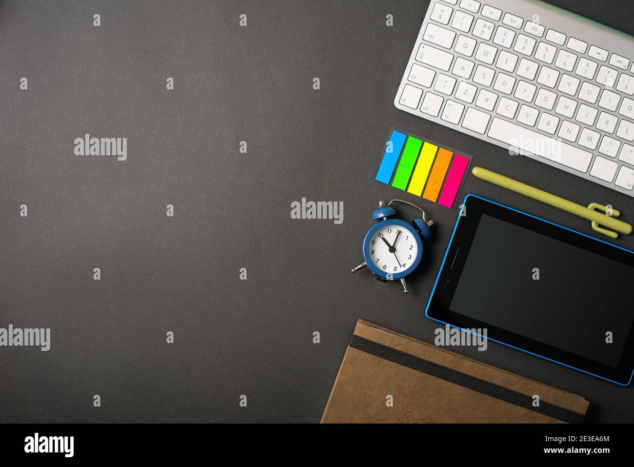 Top view photo of office desk with copy space for text Stock Photo - Alamy