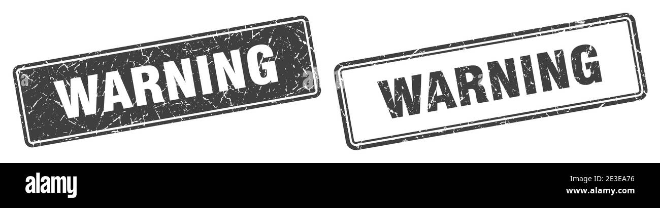 warning square stamp. warning grunge sign set Stock Vector Image & Art ...