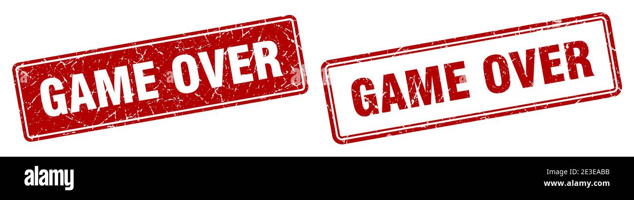 game over square stamp. game over grunge sign set Stock Vector Image ...