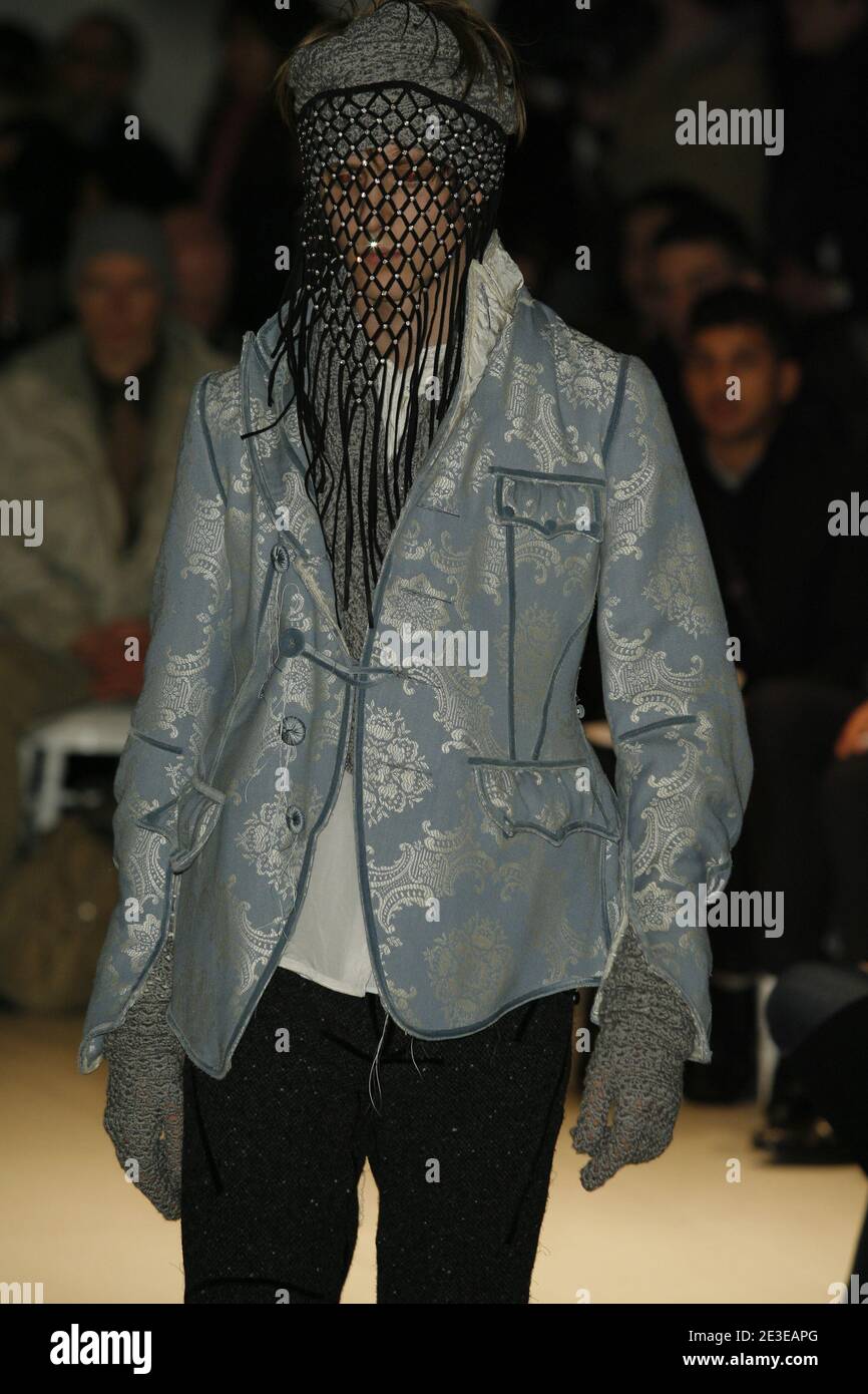 A model displays a creation by Japanese designer Takahiro Miyashita for ...