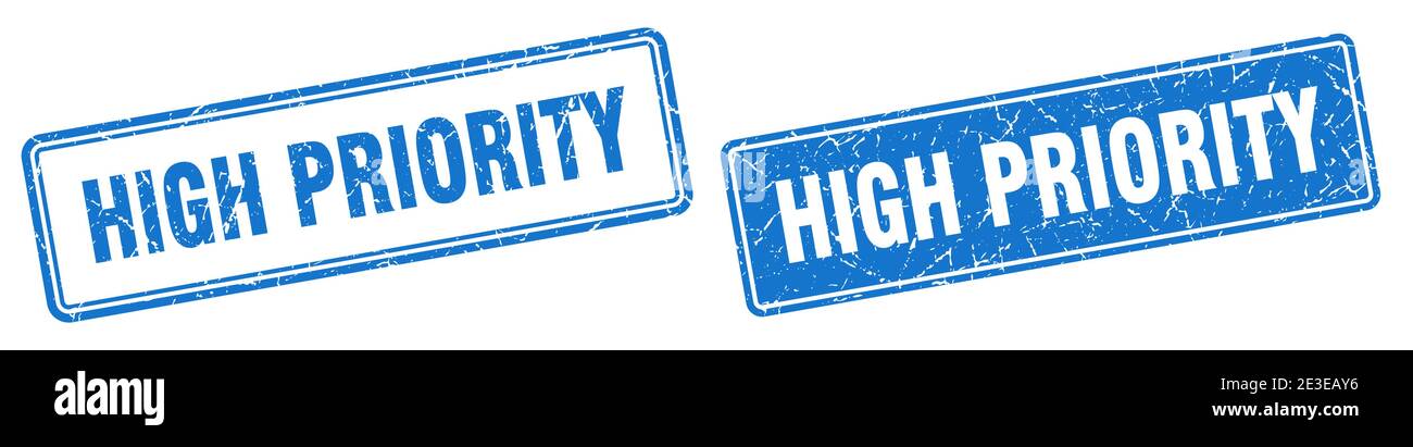 high priority square stamp. high priority grunge sign set Stock Vector ...