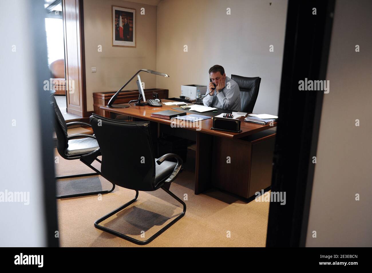 New Presidential party UMP General Secretary Xavier Bertrand in his ...
