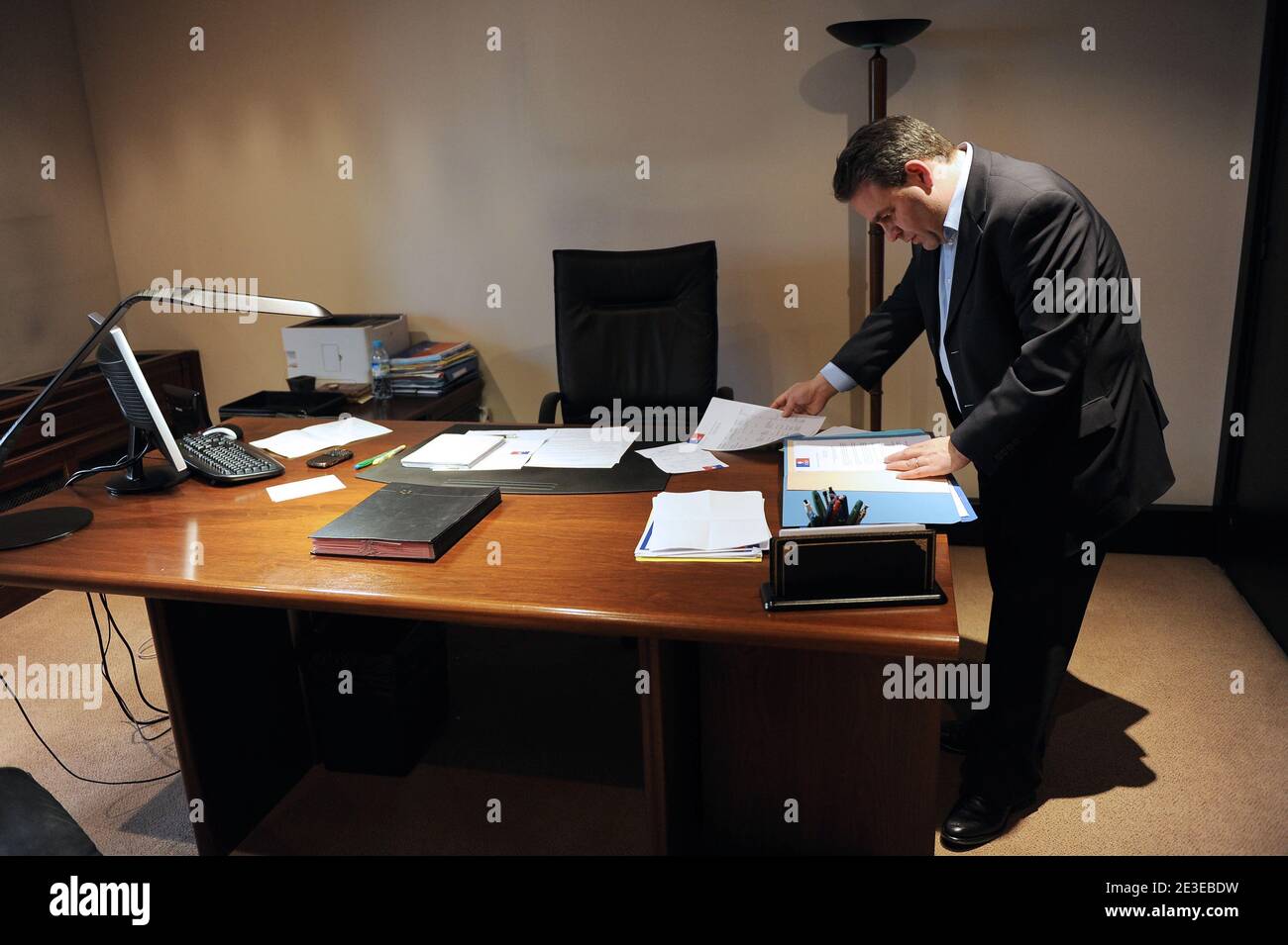 New Presidential party UMP General Secretary Xavier Bertrand in his ...