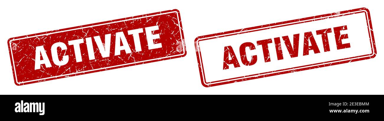 activate square stamp. activate grunge sign set Stock Vector Image ...