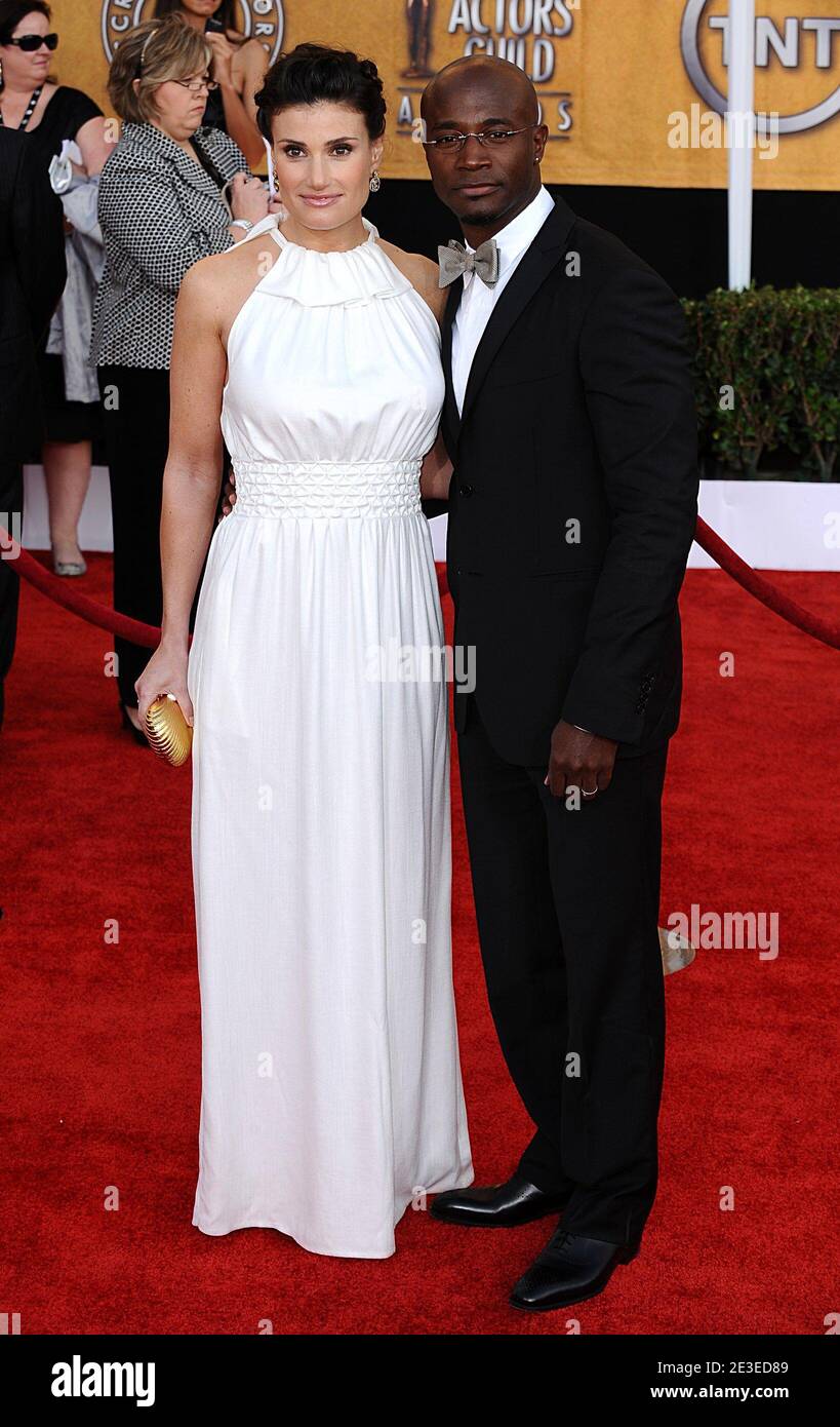 Idina Menzel and Taye Diggs arriving for the 15th Annual Screen Actors ...