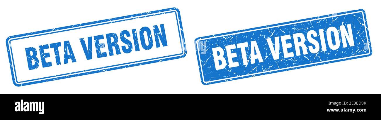 beta version square stamp. beta version grunge sign set Stock Vector ...