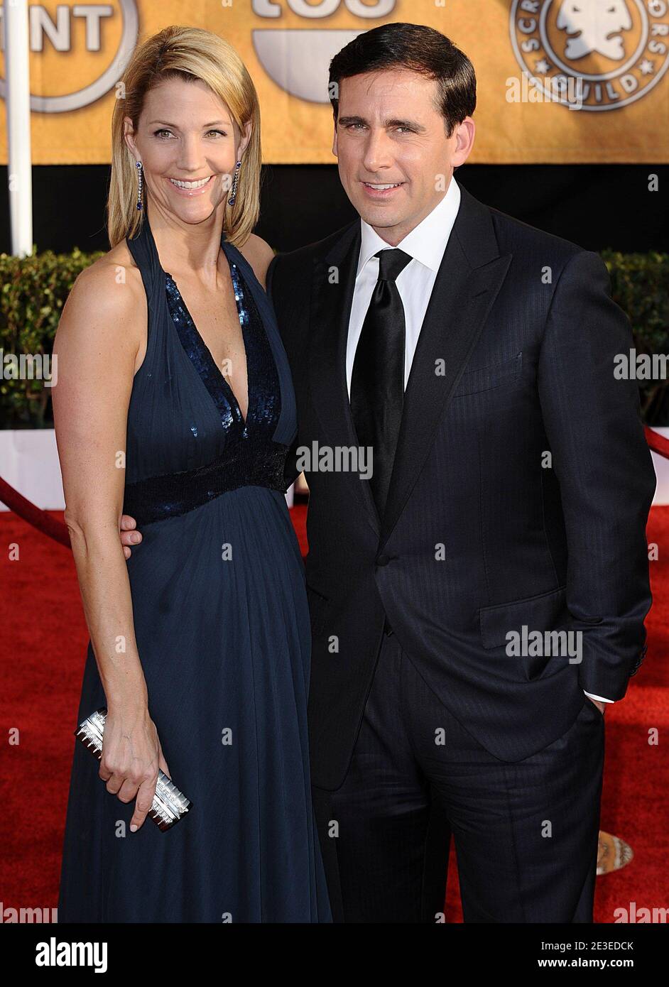 Steve Carell and Nancy Walls arriving for the 15th Annual Screen Actors ...