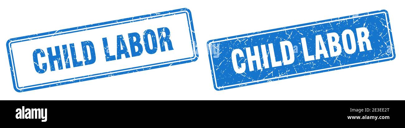 child labor square stamp. child labor grunge sign set Stock Vector ...
