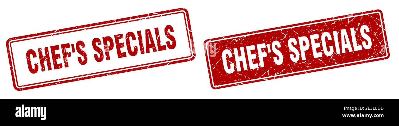 chef's specials square stamp. chef's specials grunge sign set Stock ...