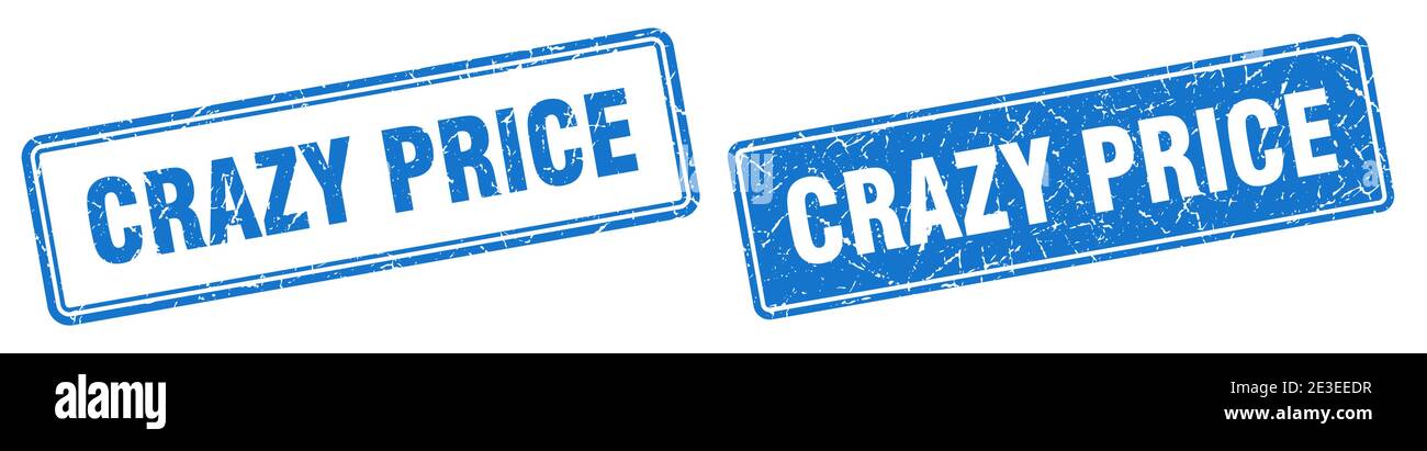 crazy price square stamp. crazy price grunge sign set Stock Vector ...