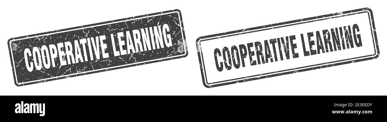 cooperative learning square stamp. cooperative learning grunge sign set ...